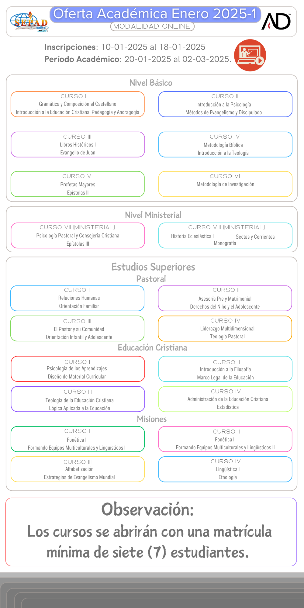 Página Principal | Campus Virtual SEPAD